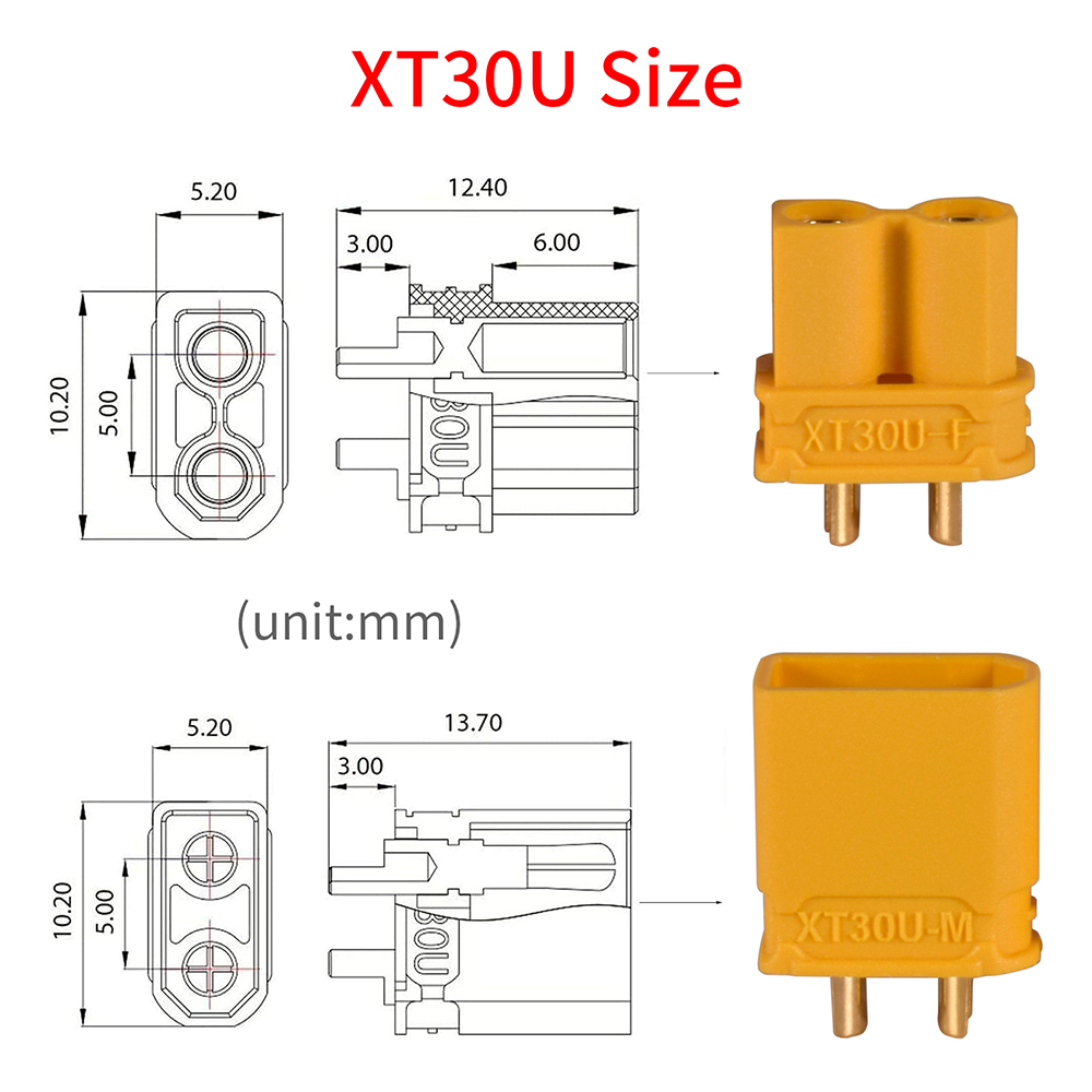 9IMOD XT60 XT30 XT90 T plug Male Female Bullet Connectors for RC Lipo Battery/5Pair | Shopee ...
