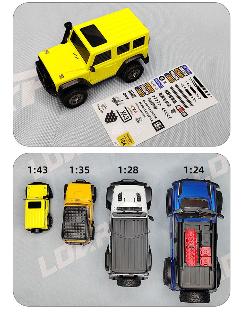 NEW LDARC X43 1/43 2.4G 4WD RC Car Rock Crawler Mini Climbing LED Light ...