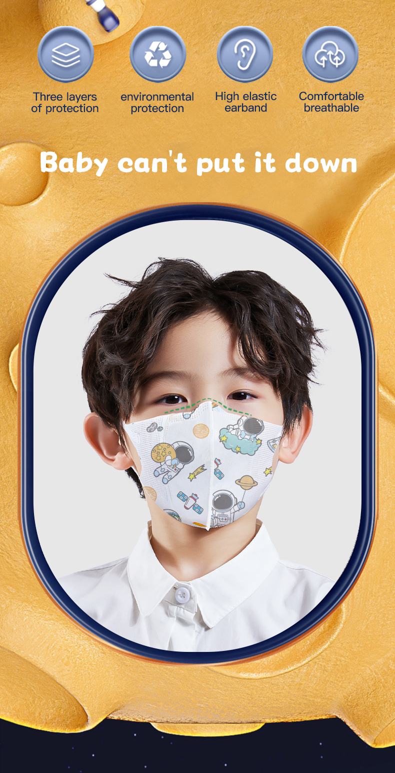 Kids 3D Mask Cartoon Kids Face Mask 小孩口罩 兒童口罩 50Pcs KN95 BFE 95% ...