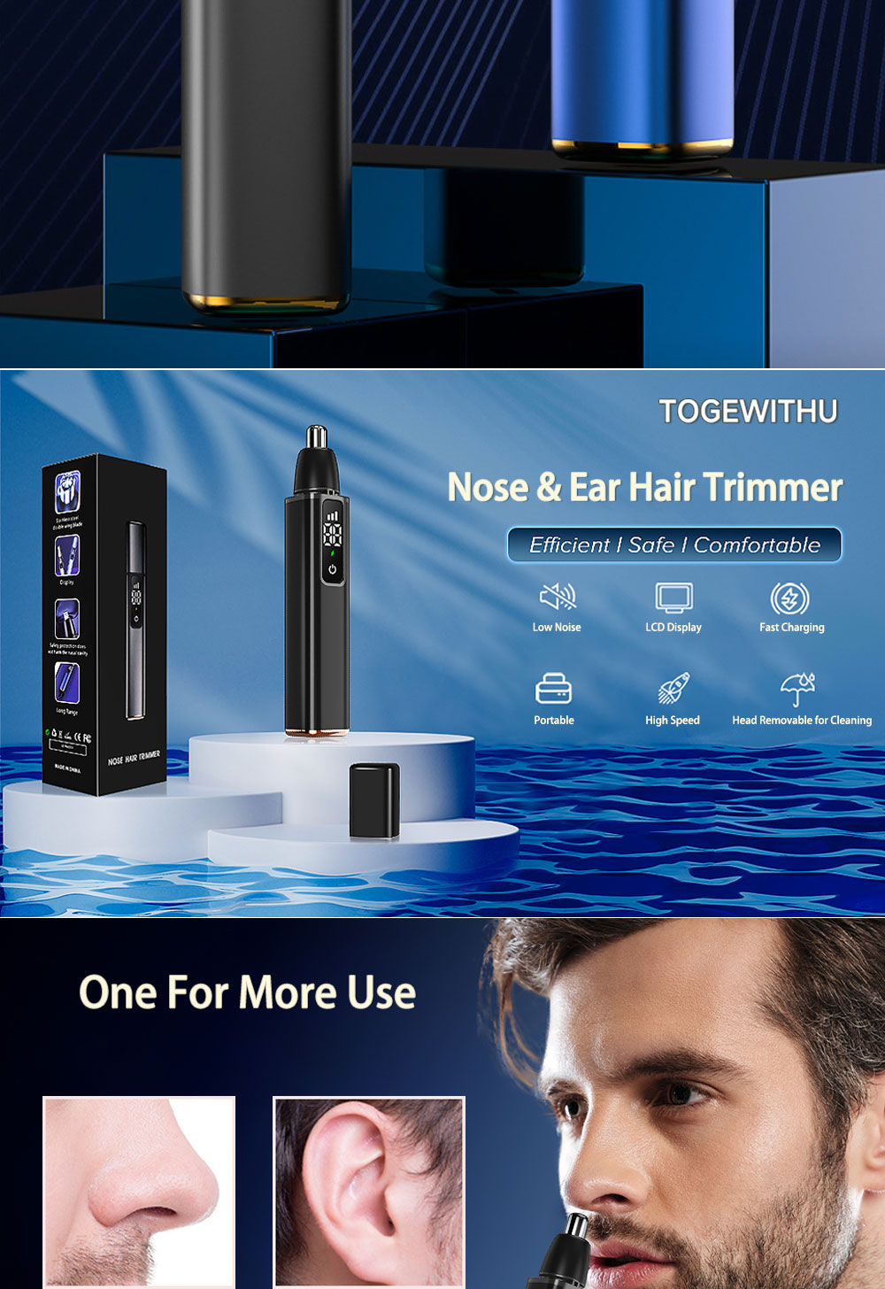 Electric Nose Hair Trimmer for Men Women, Rechargeable Professional ...