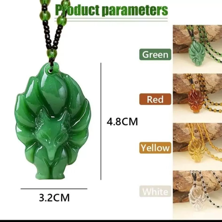 13 Colors 4.8* 3.2 cm Crystal Nine-Tailed Fox Necklace Bead Chain ...