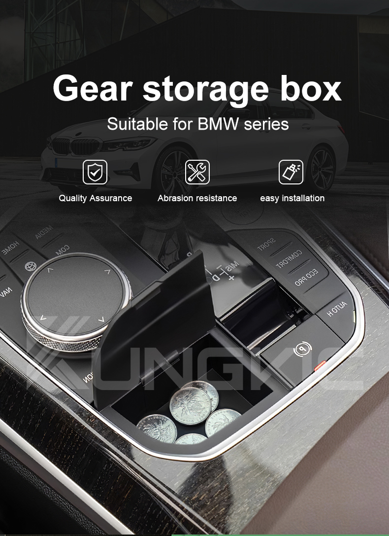 （Ready Stock）Central Console Gear Storage Box with Cover For BMW 1 2 3 ...