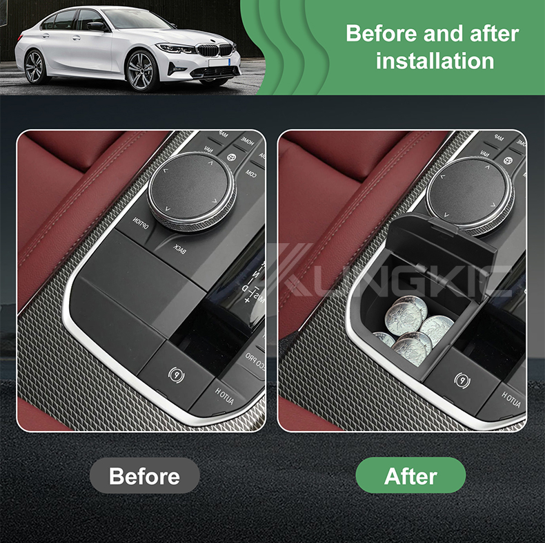 （Ready Stock）Central Console Gear Storage Box with Cover For BMW 1 2 3 ...