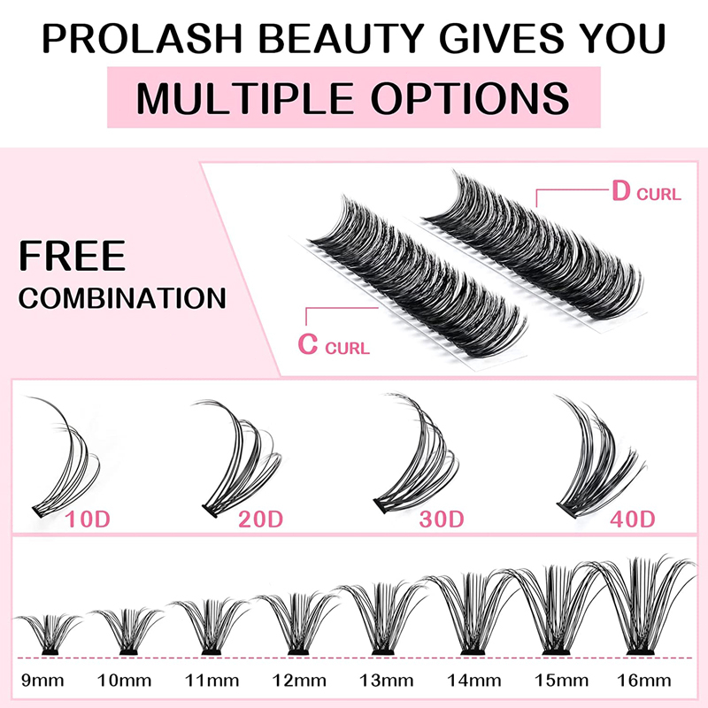 Lvcheryl Thick Eyelash Extensiones With Glue 30D/40D 9-16MM Mixed ...