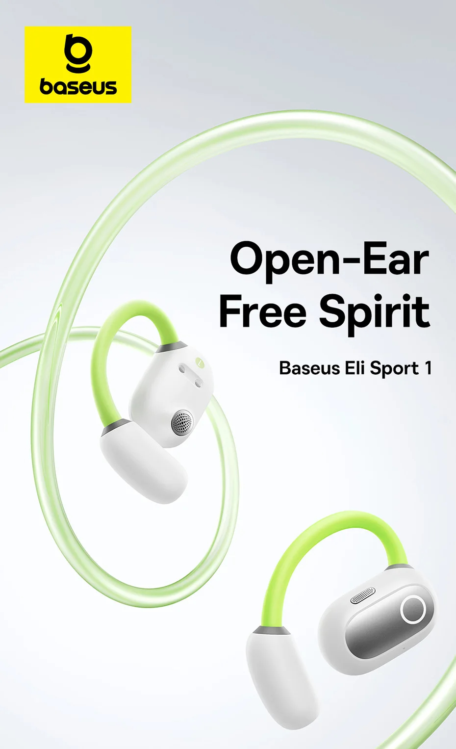 Baseus Eli Sport 1 Open Ear Earphones Bluetooth 5.3 Wireless OWS Air ...