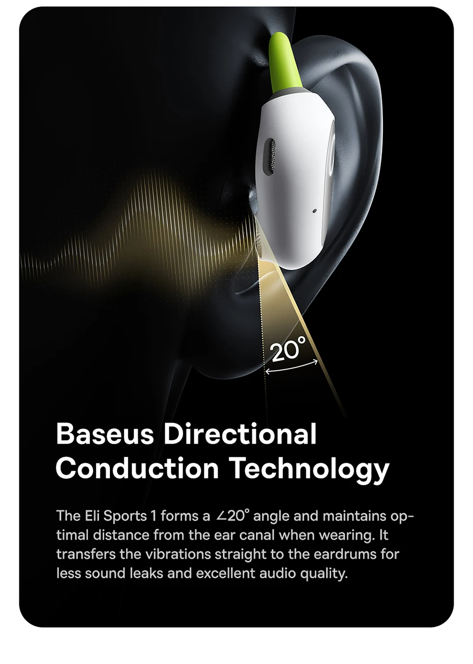 Baseus Eli Sport 1 Open Ear Earphones Bluetooth 5.3 Wireless OWS Air ...
