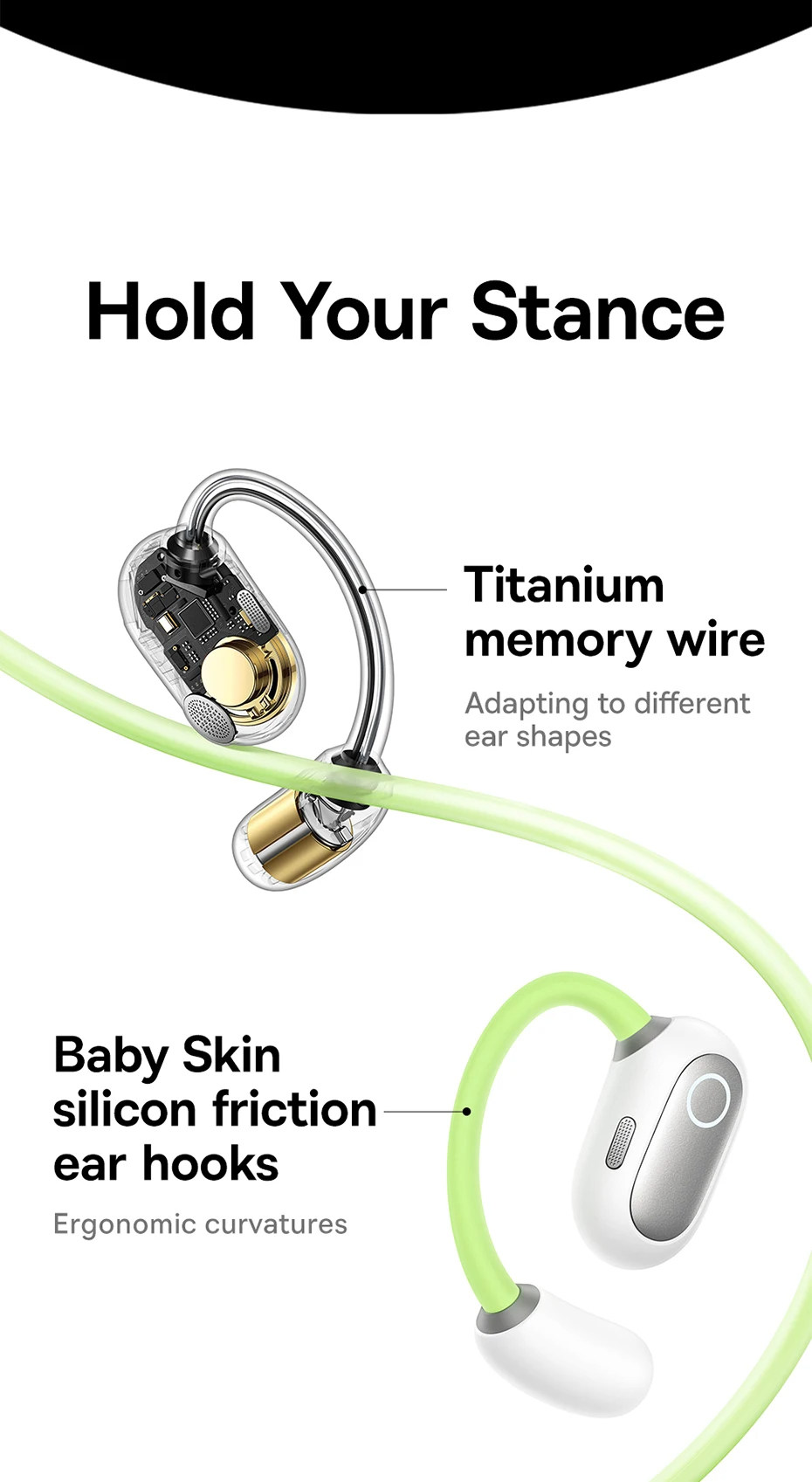 Baseus Eli Sport 1 Open Ear Earphones Bluetooth 5.3 OWS Air Conduction ...