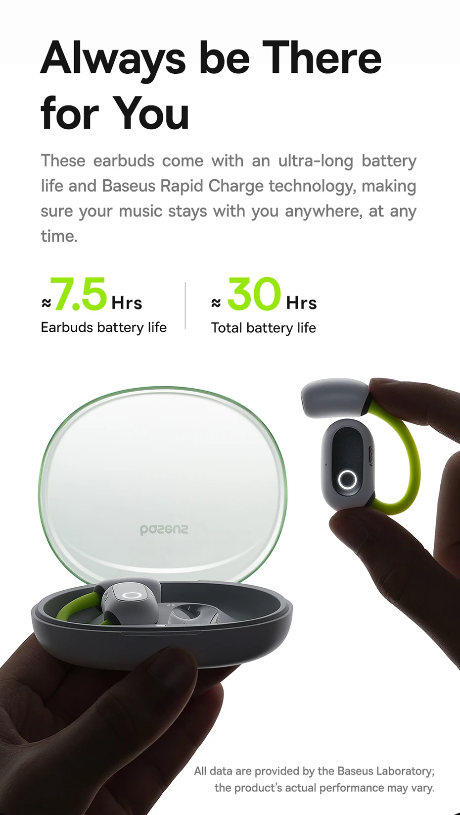 Baseus Eli Sport 1 Open Ear Earphones Bluetooth 5.3 Wireless OWS Air ...