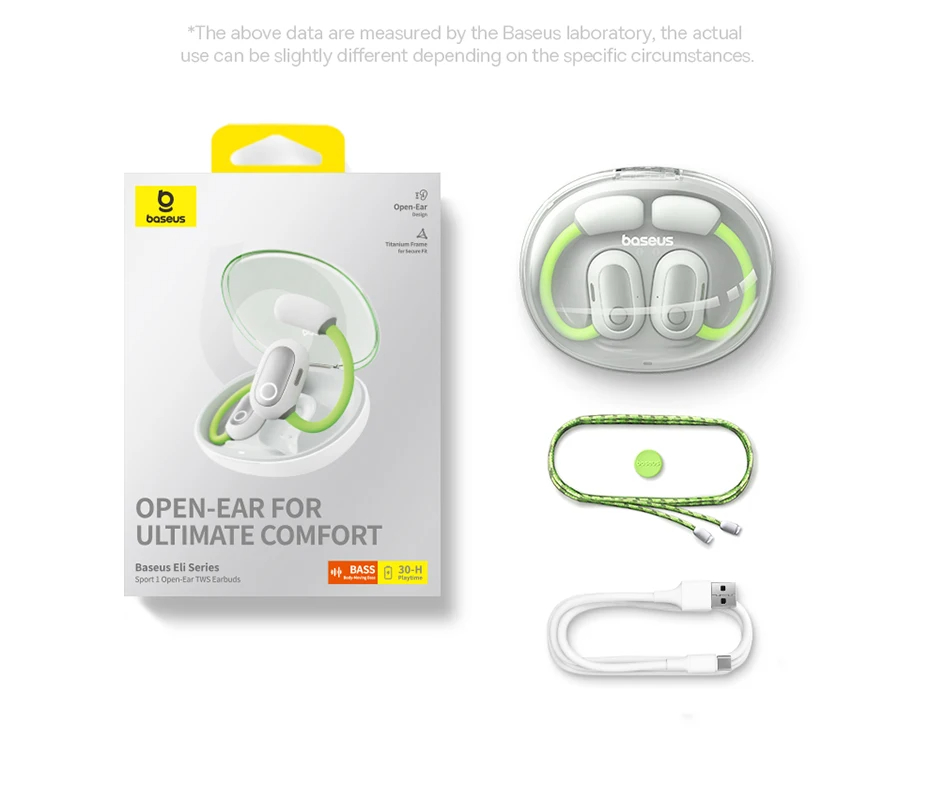 Baseus Eli Sport 1 Open Ear Earphones Bluetooth 5.3 OWS Air Conduction ...