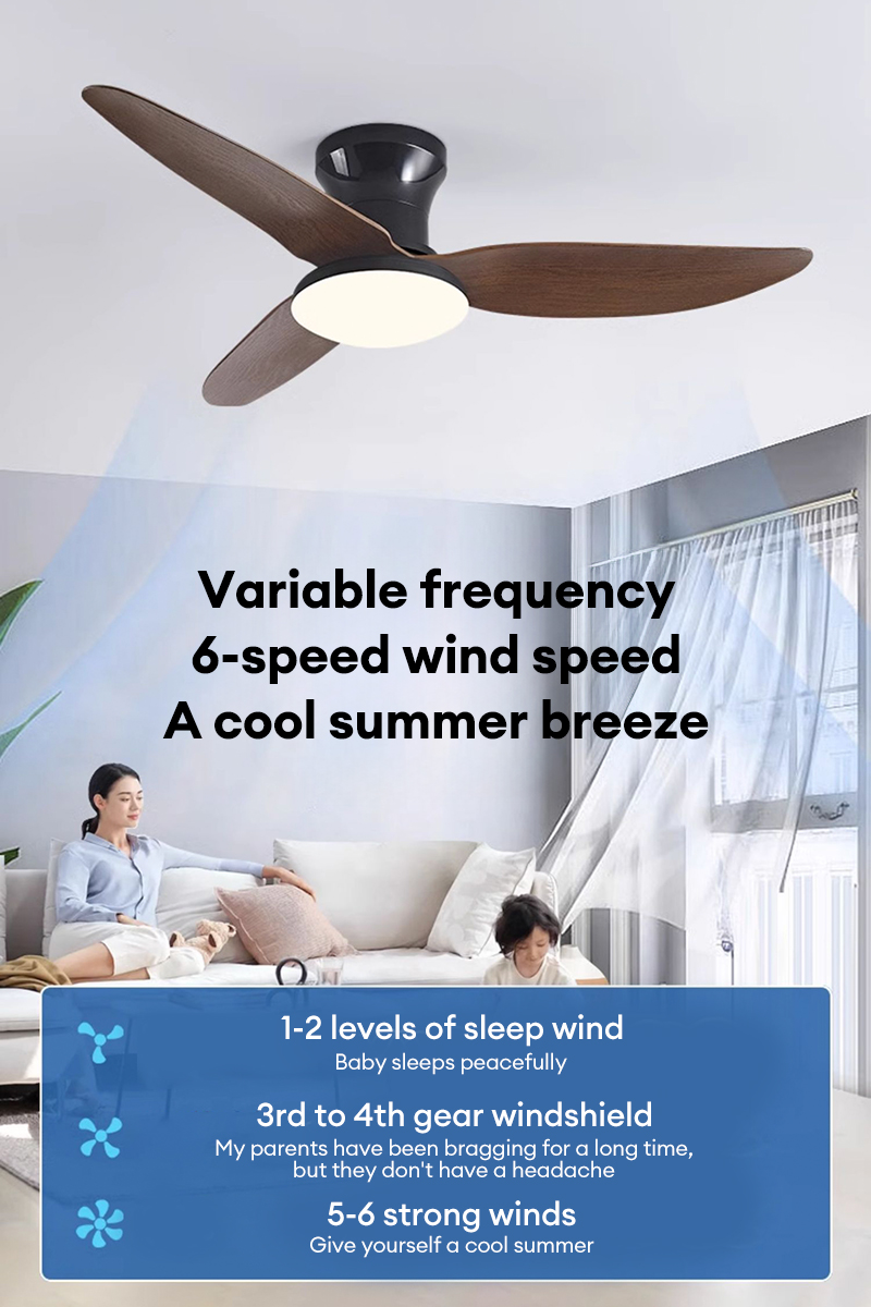 Ceiling Fan With Light 6 Speeds Cooling Fan Nordic Ceiling Fan Light ...