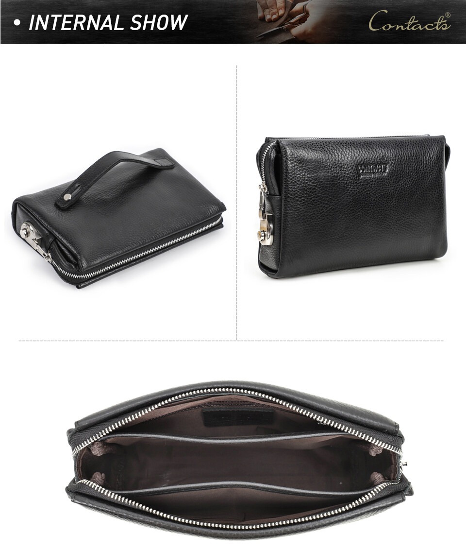 CONTACT'S Genuine Leather Password Design Men Clutch Men Handbag ...