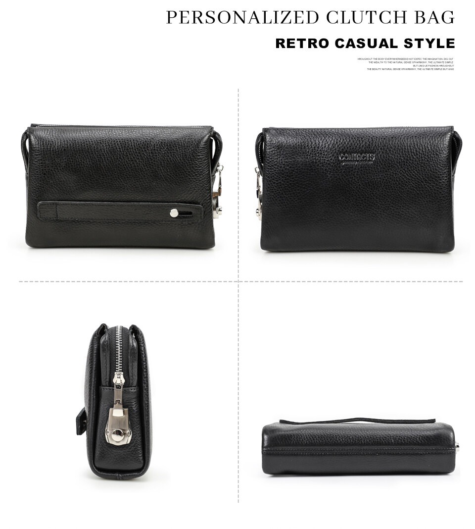CONTACT'S Genuine Leather Password Design Men Clutch Men Handbag ...