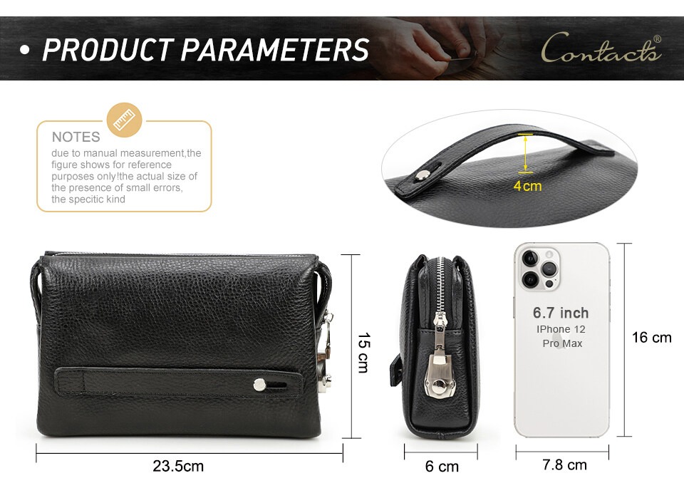CONTACT'S Genuine Leather Password Design Men Clutch Men Handbag ...