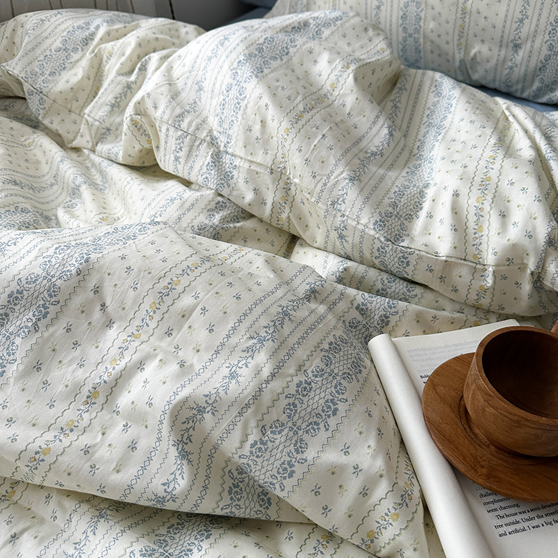 Ins Style Pink Floral 100% Cotton Quilt cover Duvet Cover Set Single ...