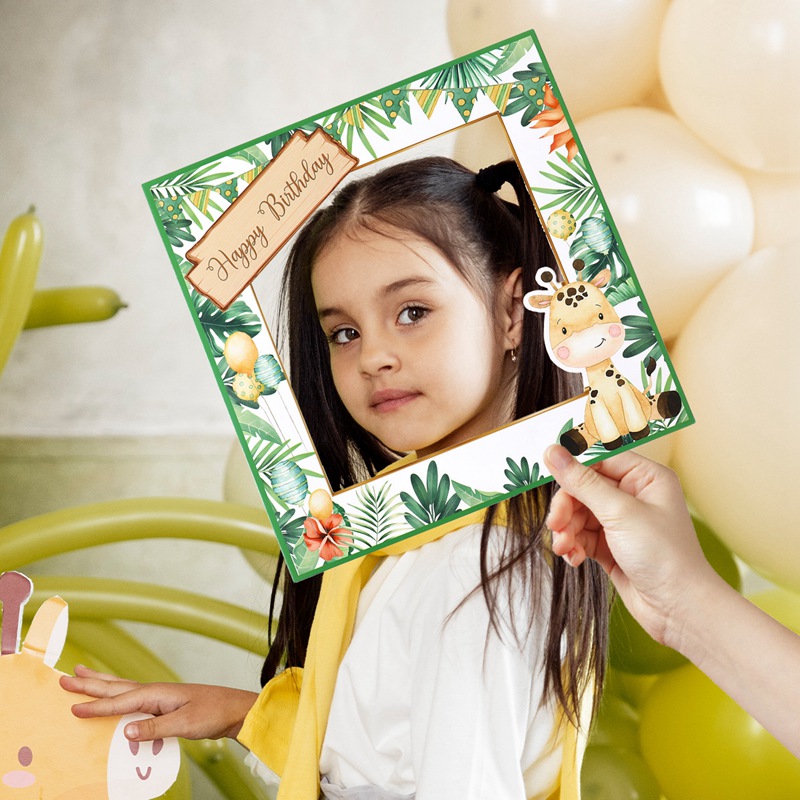 25*25cm Woodland Themed Baby Photo Booth Props Cute Animal Photo Booth ...