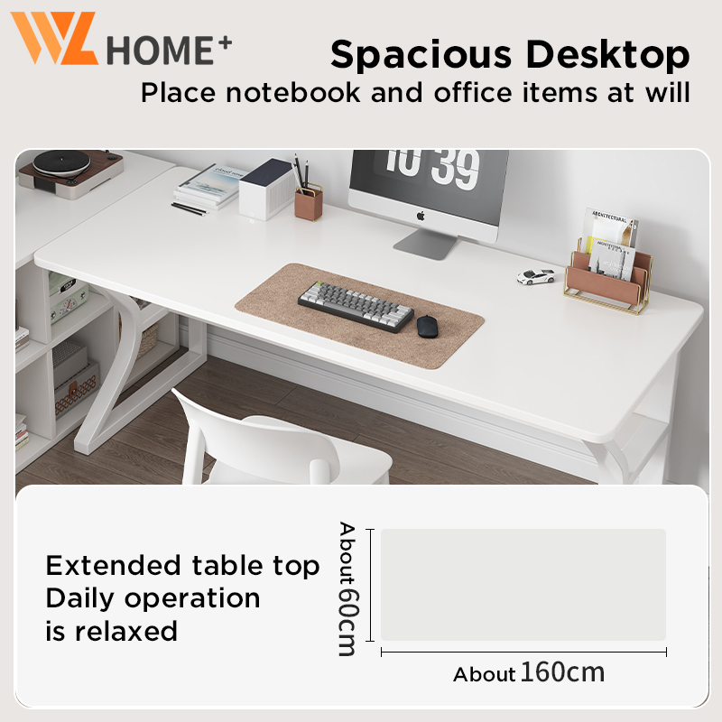 Gaming Table White 160CM Meja Gaming/PC/Study/Office Table Headphone ...