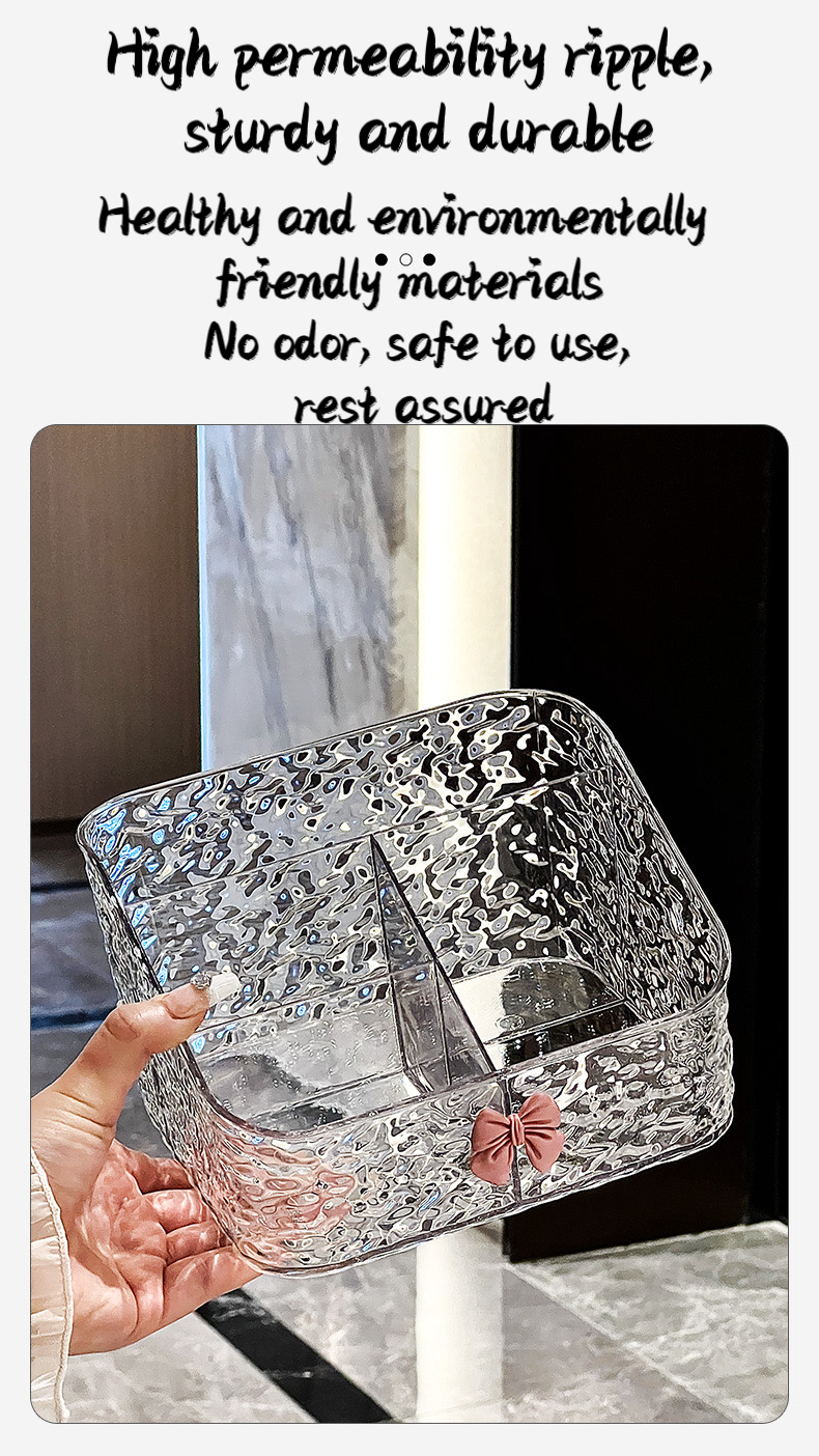 Water Ripple Transparent Partition Makeup Organizer Desktop Lipstick ...