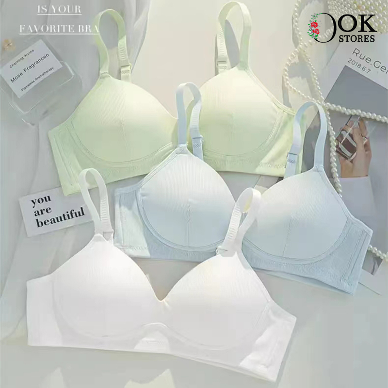 Cotton Seamless Bra Woman 無痕內衣 Small Chest Wireless 內衣無鋼圈 Push Up ...