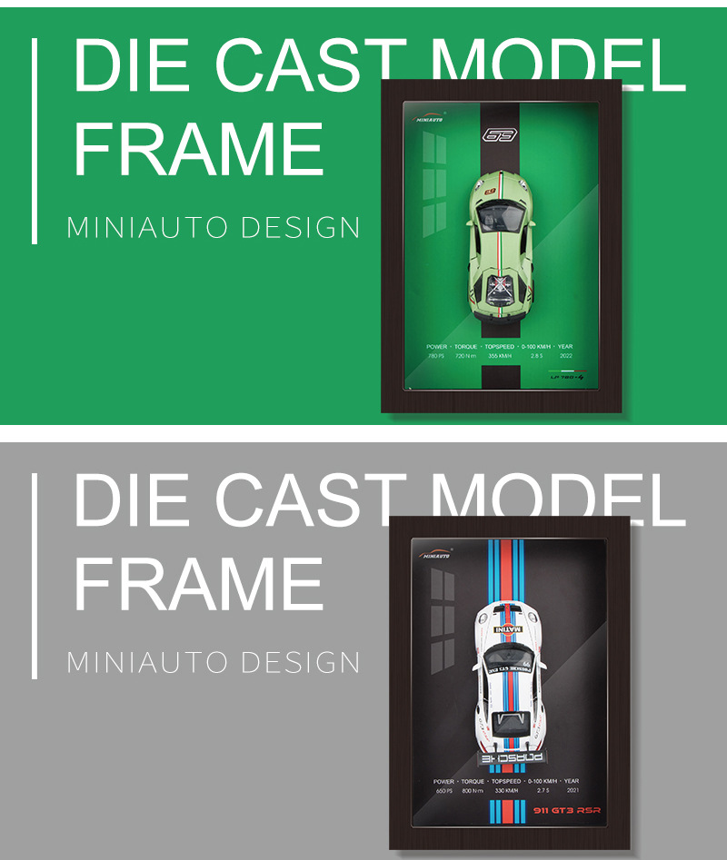 MINIAUTO 1:32 Diecast Model Car Hanging Paintings Picture Frame Alloy ...