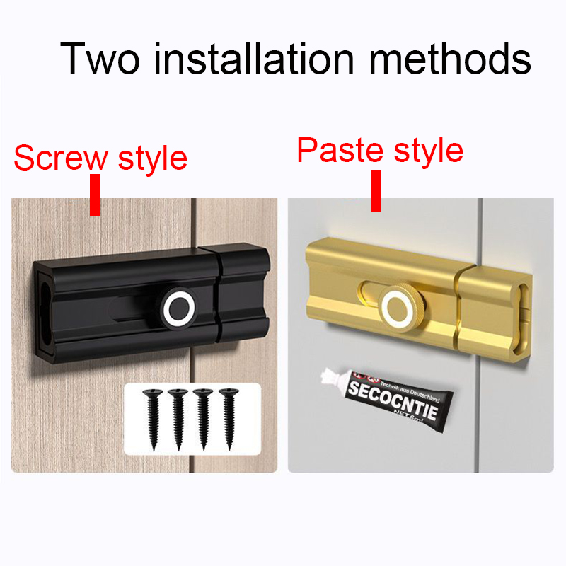 Door Bolt Punch-free Bolt Door Latch No Hole Punch Door Buckle Ecurity ...