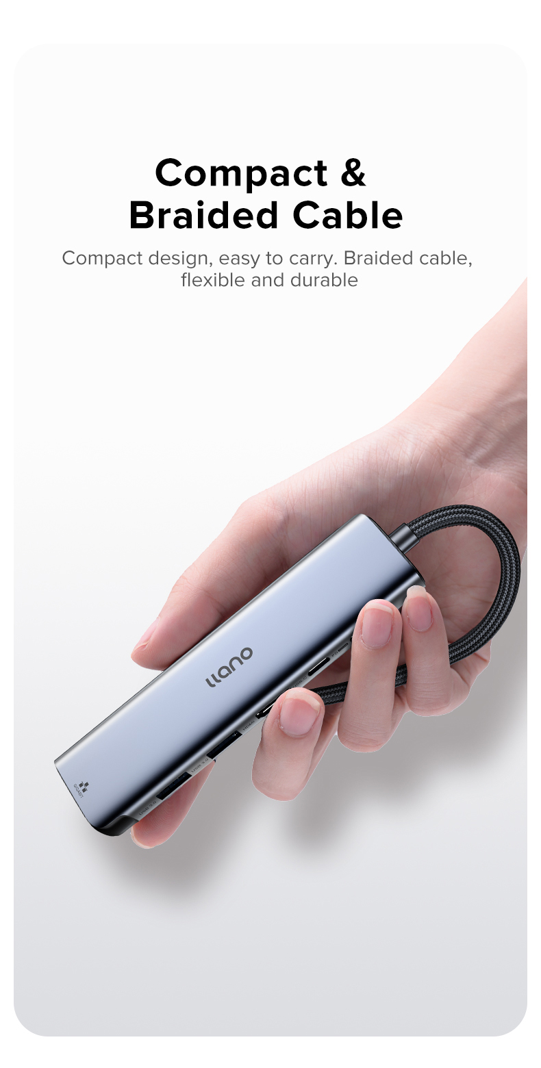 llano USB-C Hub, 6 in 1 USB C Docking Station with 4K/60Hz HDMI, 100W ...