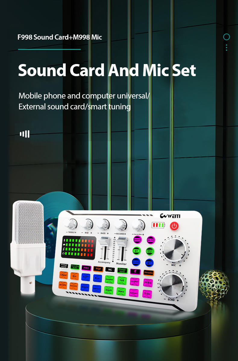 【Penjual Tempatan】Upgraded F998 Sound Card Microphone Sound Mixer Kad ...