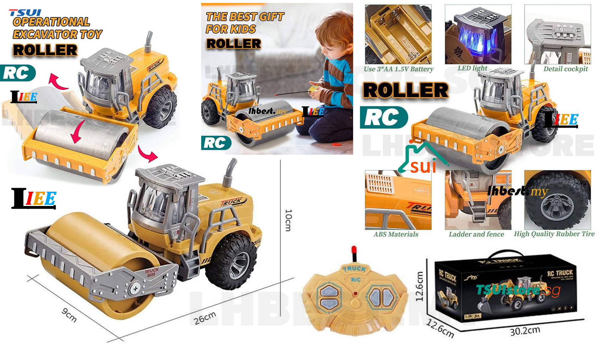Alloy RC Engineering Vehicle Series Excavator Bulldozer Dump Mixer Truck Roller Tower Crane Car ...