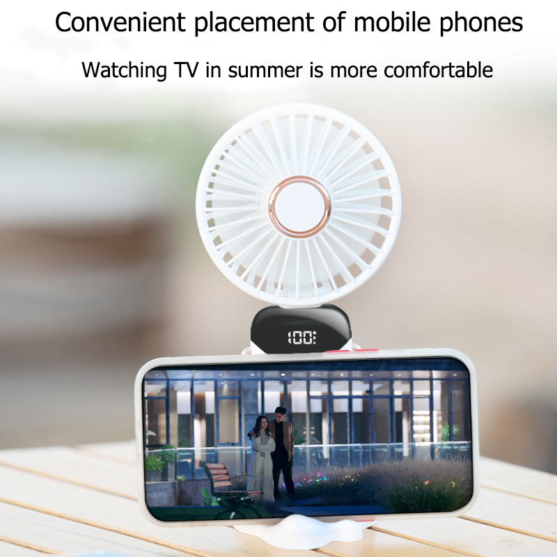 5 Modes handheld fan mini portable foldable small fan digital display ...
