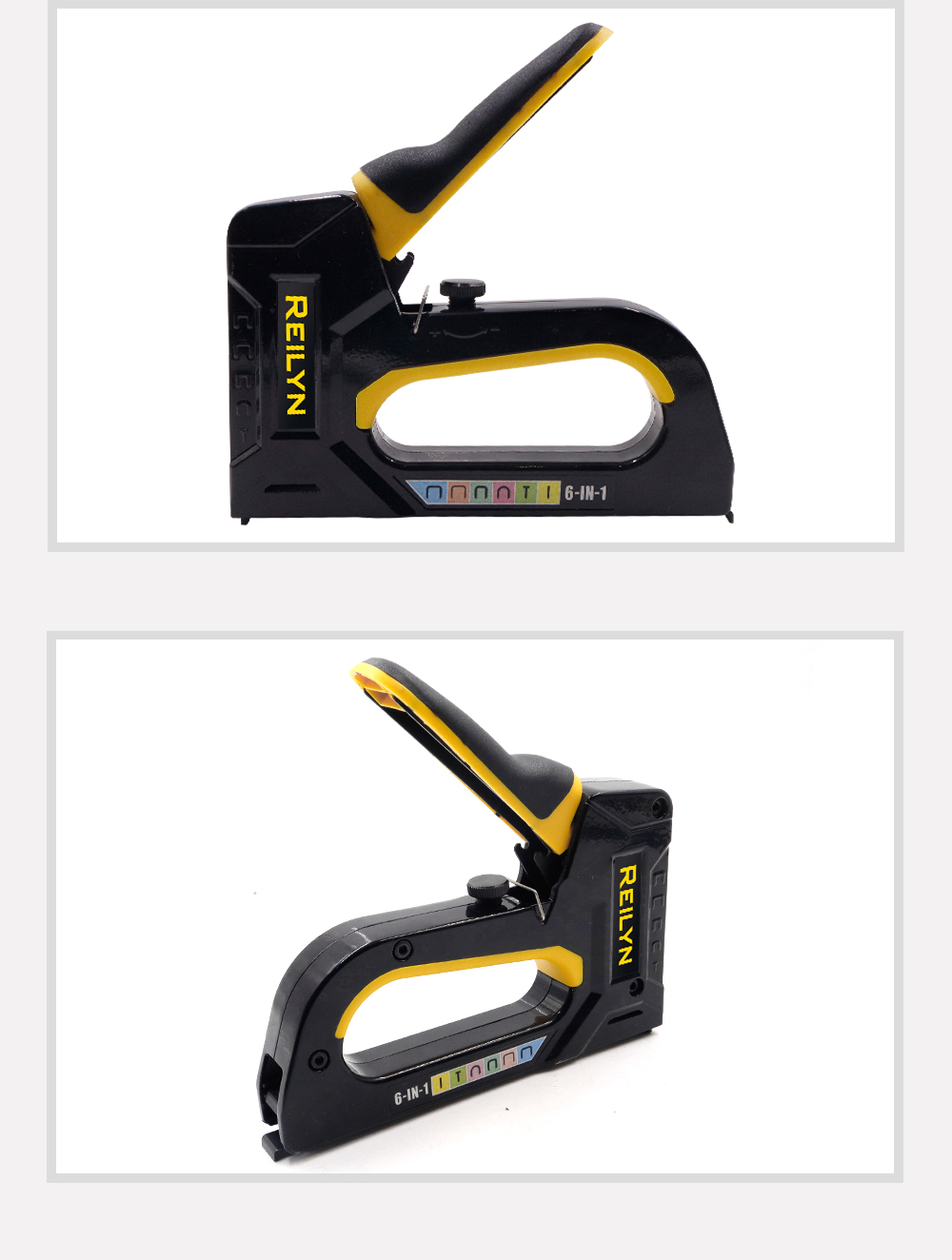 6 IN 1 Heavy Duty Stapler Gun Nail Hand Tacker Gun Manual Steel Nails ...