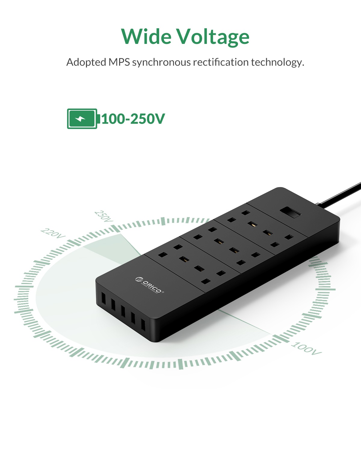 ORICO Power Strip with Extension Cable Electrical Sockets with USB ...