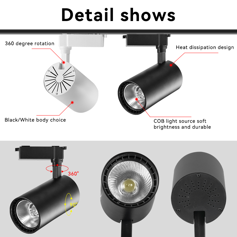 Track Light Set LED Spotlight 12/20/30/40W Modern Lamp COB Rail Lamps ...