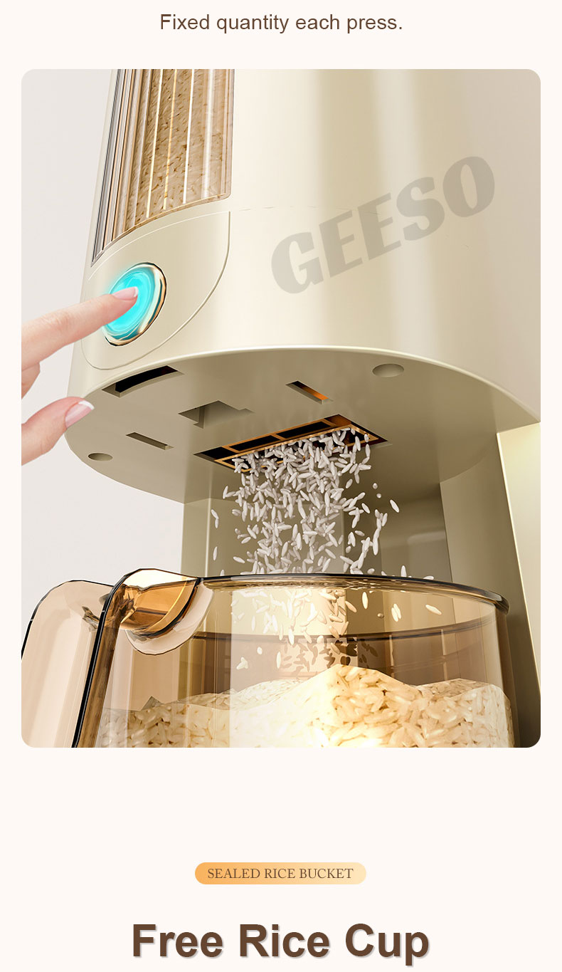 GEESO Super Capacity 5KG/10KG Rice Dispenser Rice Bucket Insect ...