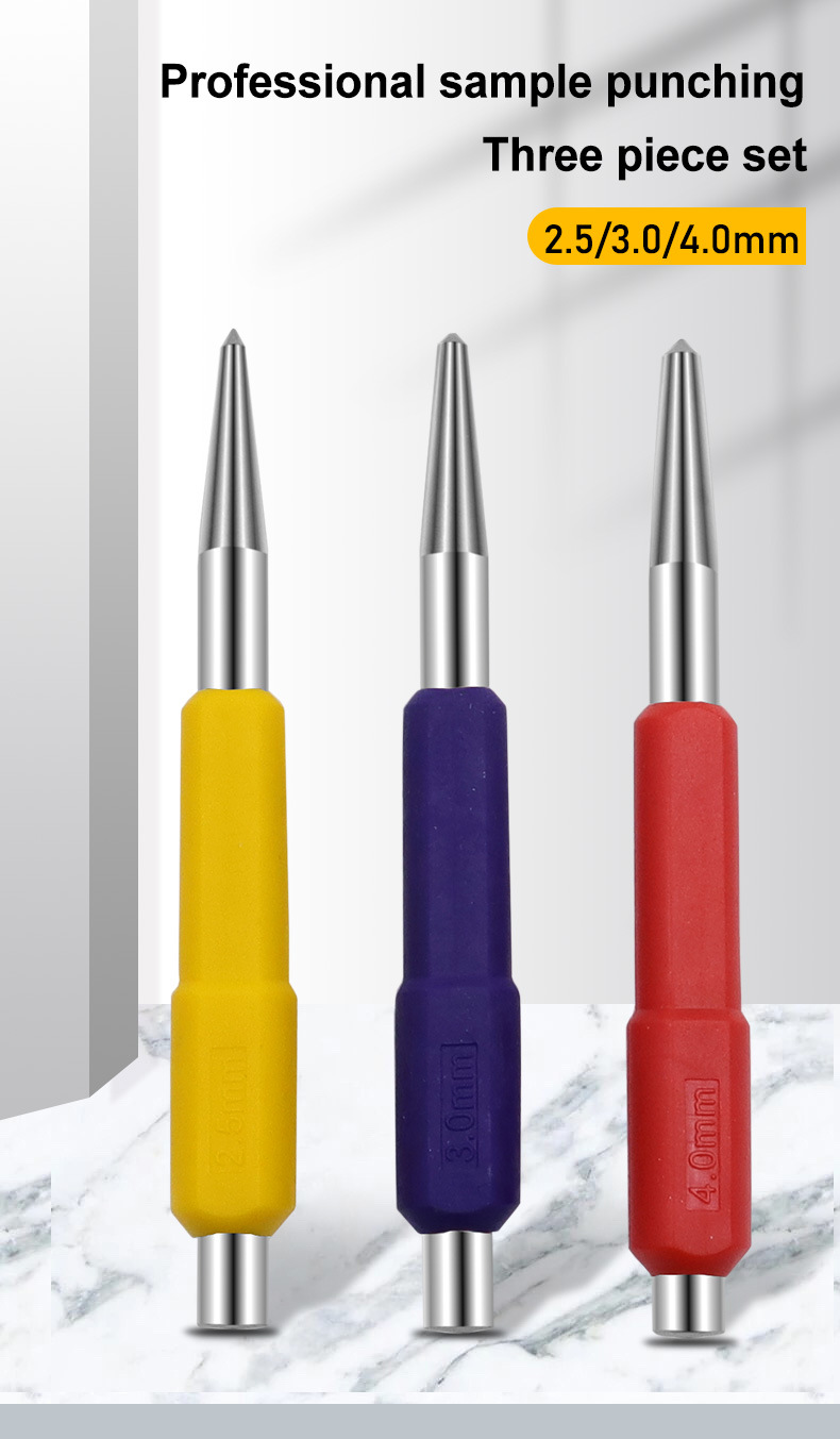 Three sets of sample punches Center punch Positioning punch Cylindrical ...