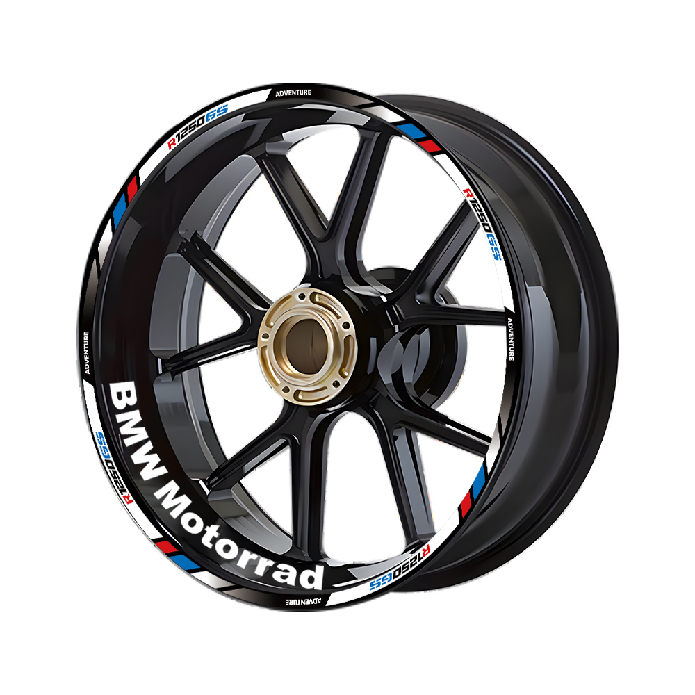 16 PCS Reflective Motorcycle GS Stickers Outer Wheel Rim Sticker Film ...