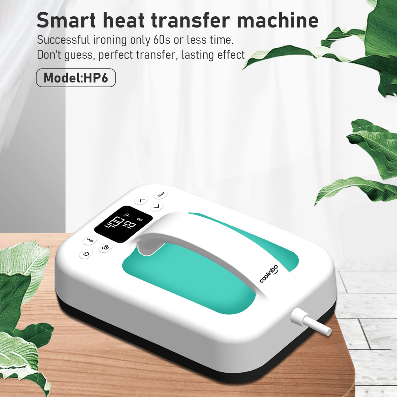 Coolinbo Hp6 Handheld Mini Heat Press Machine 7x5 Inch Portable Heat