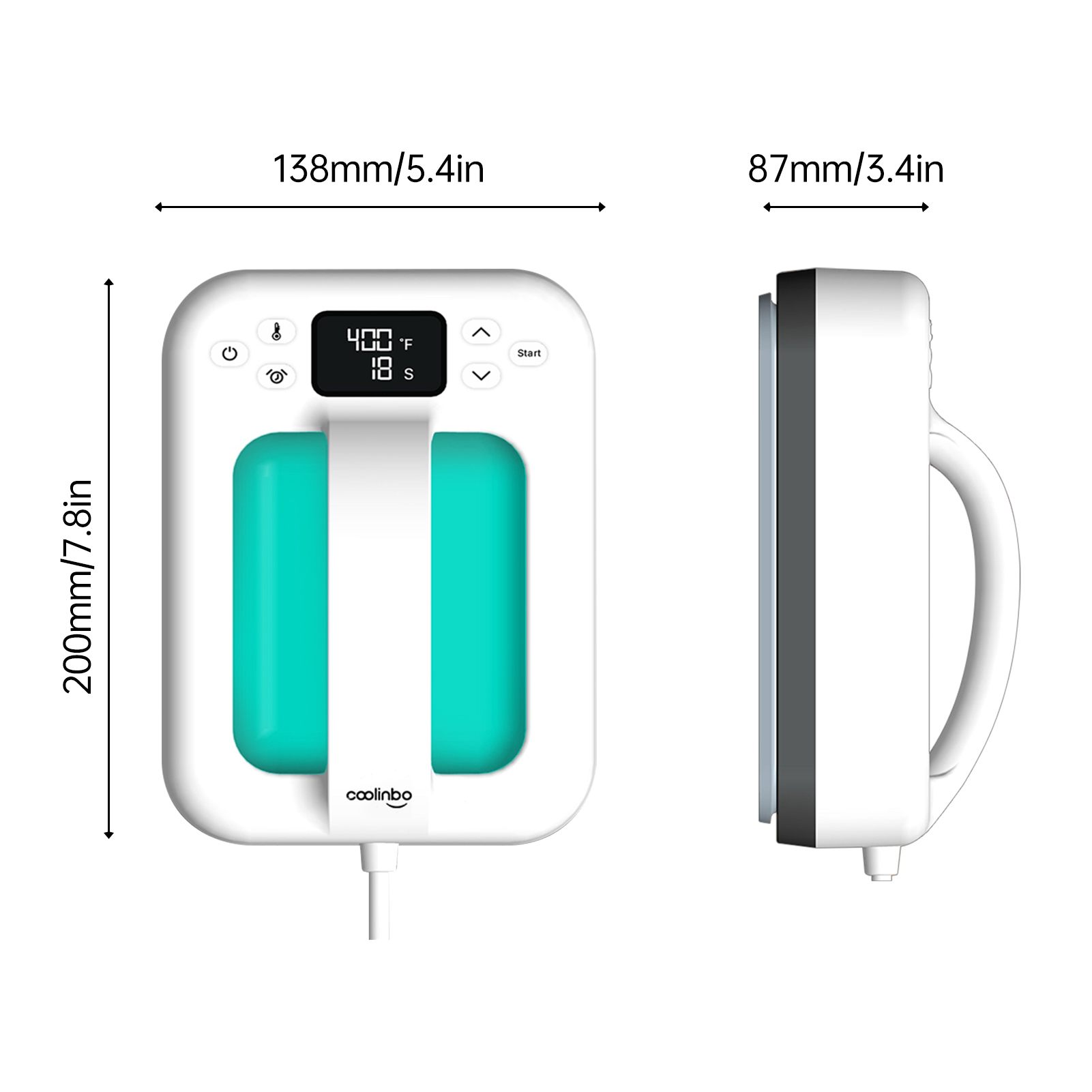 Coolinbo HP6 Handheld Mini Heat Press Machine 7x5 Inch Portable Heat ...