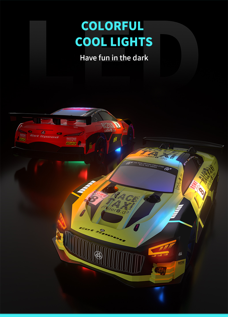 iBliver Remote Control Car, RC Drift Stunt Car with LED Lights Glow ...