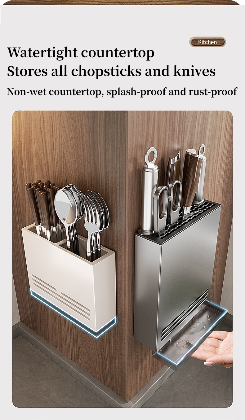 EVA 】【local delivery】 Kitchen storage rack, knife holder, chopsticks ...