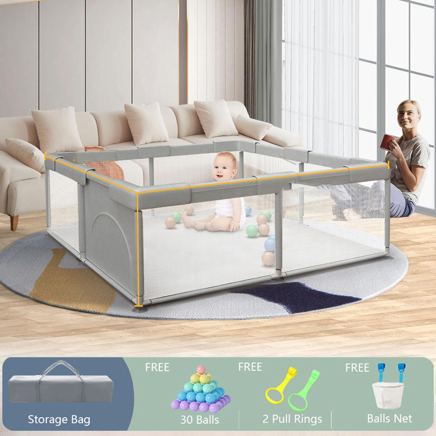 Ready Stock Playpen Baby Toddler Playpen Children Safety Play Yard ...