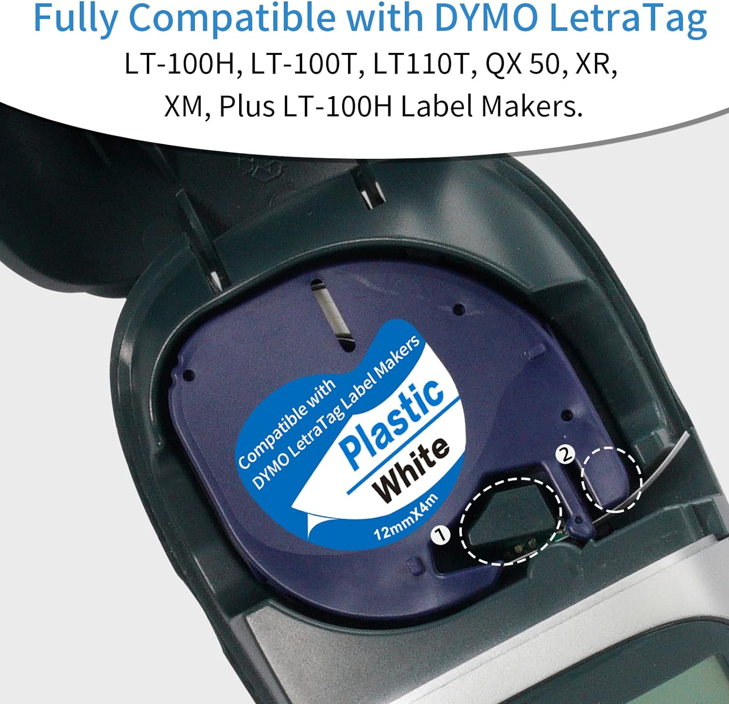 DYMO Compatible LetraTag Label Maker Tape Refills, for Dymo Letra Tag ...