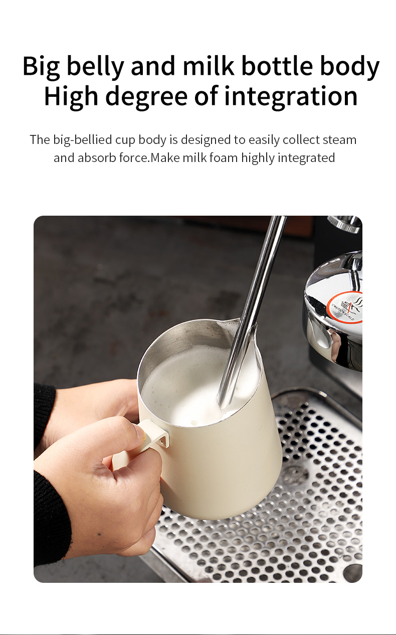 BINCOO Coffee Pull Flower Vat Diagonal Latte Cup Stainless Steel ...