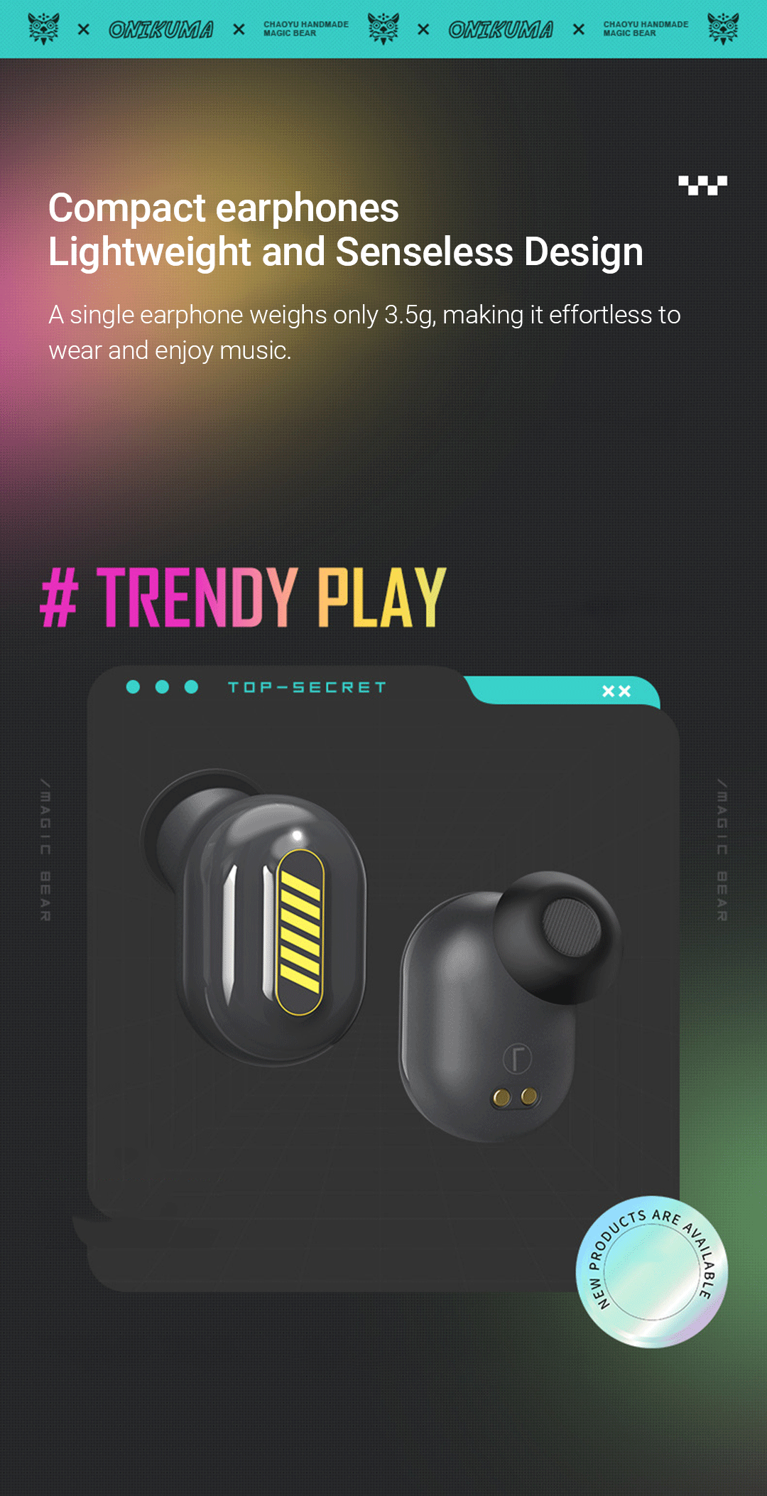 ONIKUMA T20 TWS Cyberpunk Design Bluetooth Gaming Headset With Charging ...