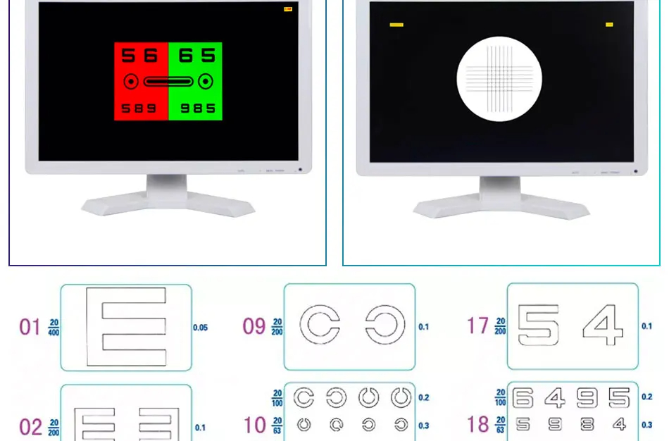 VC-3 Screen Vision Chart Panel Led Visual Acuity Testing Chart 19 Inch ...