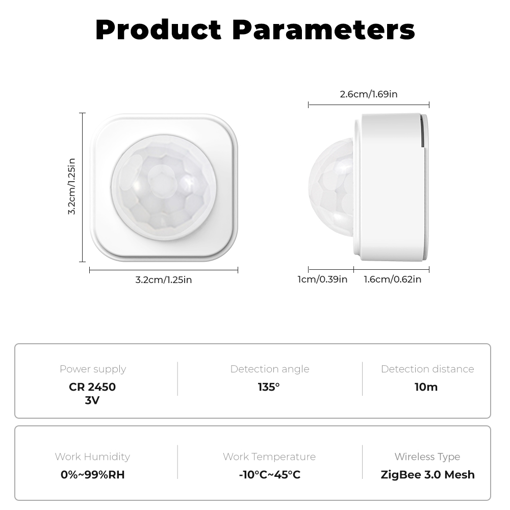 SAMTRUL Tuya ZigBee 3.0 PIR Smart Human Body Sensor Wireless Motion ...