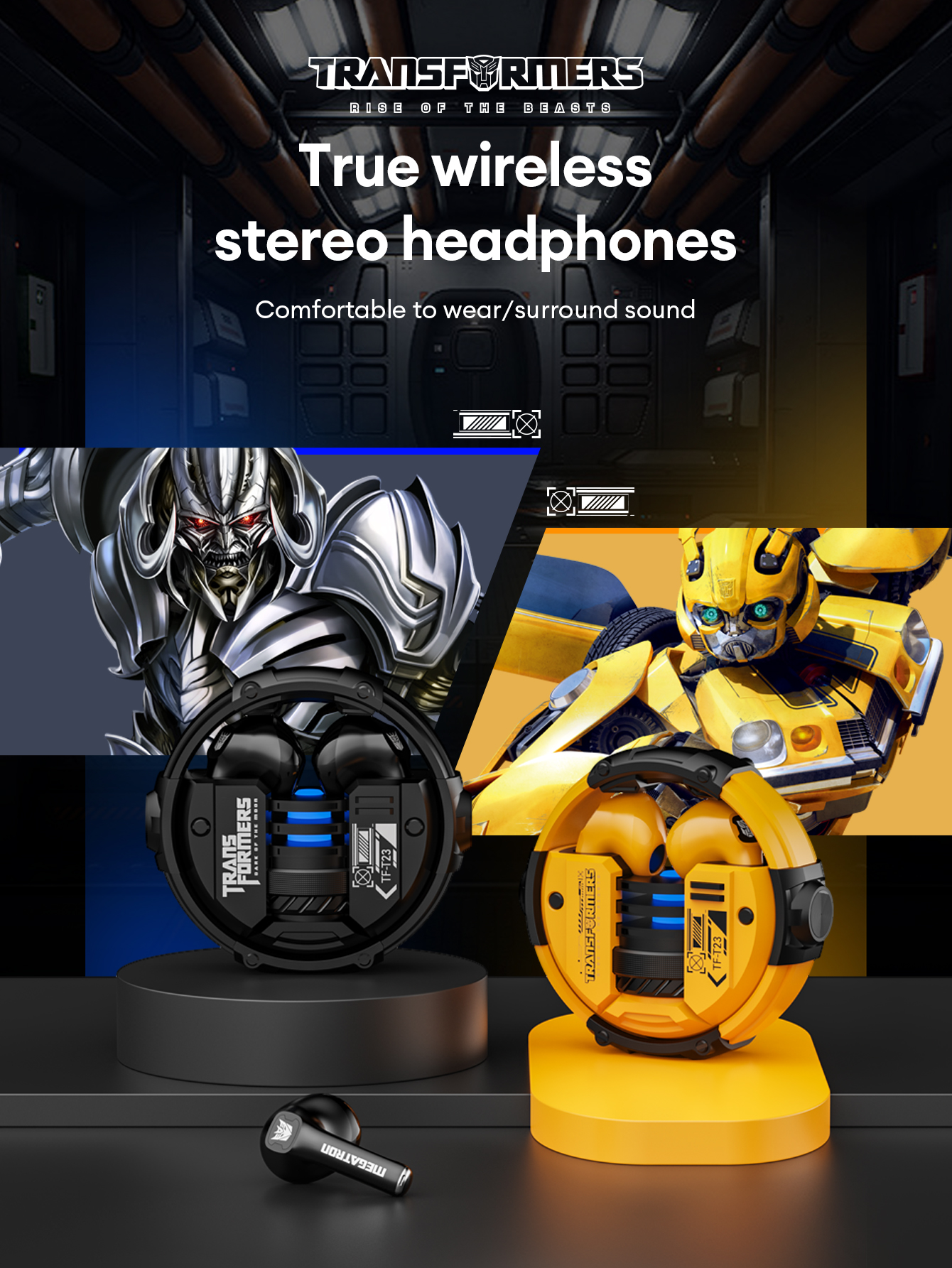 Transformers TF-T23 High-Definition True Wireless Bluetooth Earphone ...