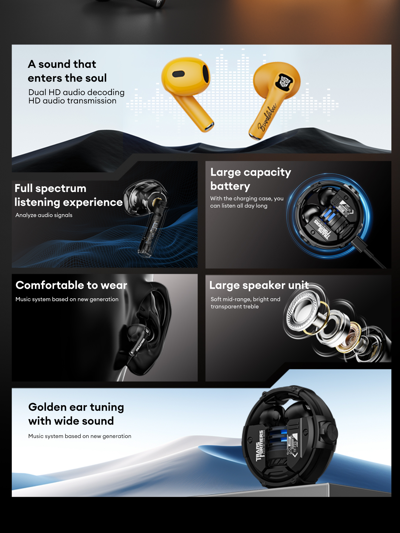 Transformers TF-T23 High-Definition True Wireless Bluetooth Earphone ...