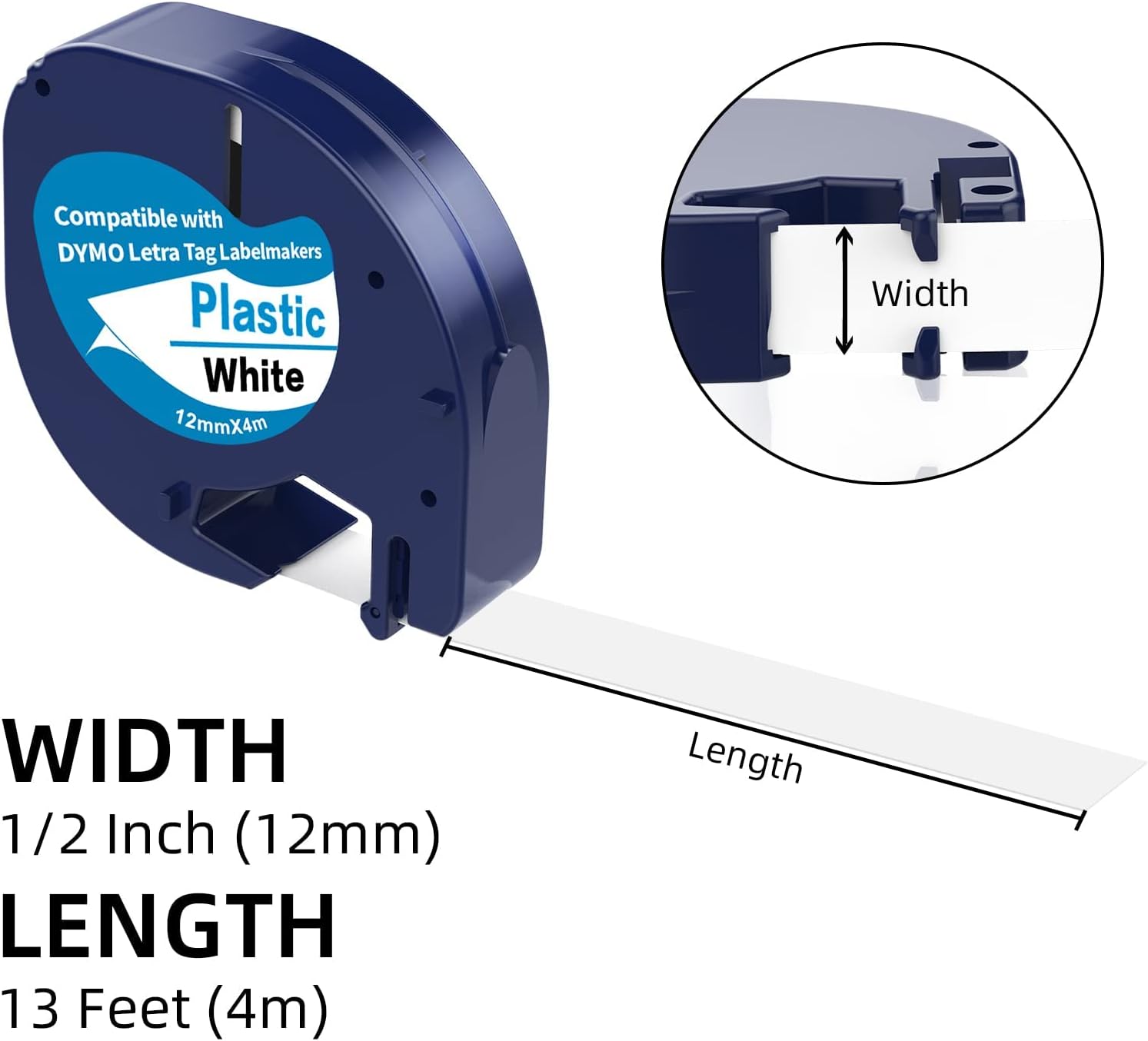 DYMO Compatible Label Tape LetraTag Refills 91201 91331 S0721660 ...