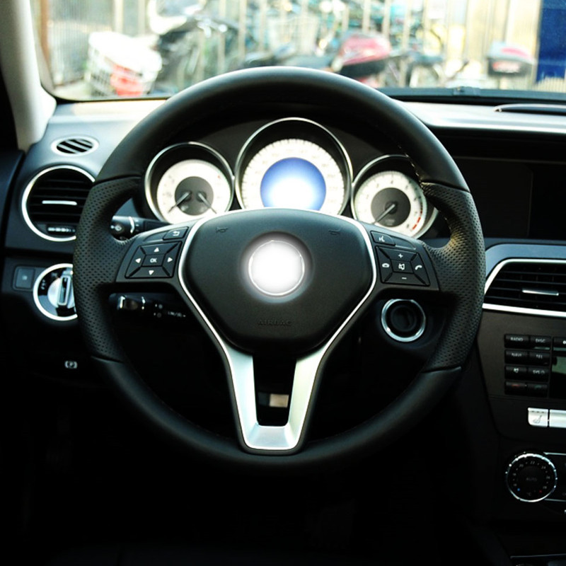 Car Steering Wheel Button Switch Trim Cover Sticker Fit For Mercedes ...