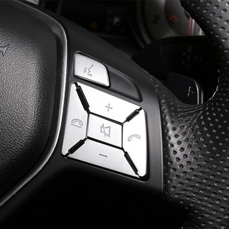 Car Steering Wheel Button Switch Trim Cover Sticker Fit For Mercedes ...