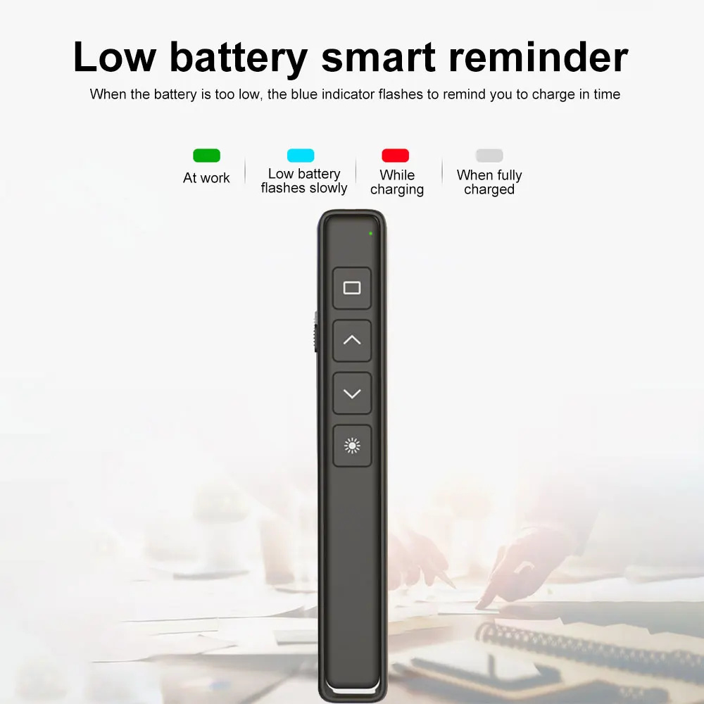 Rechargable 2.4GHz RF Wireless Presenter Remote Controller USB Pointer ...